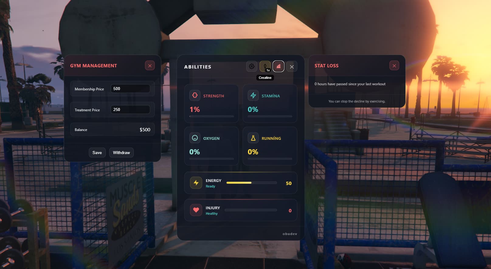 PAID - [PAID] Ownable GYM System and More! Skill system, energy, decay ...